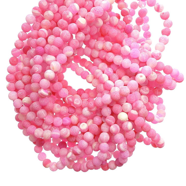 Perler Agat rosa "frosted" | Perlehuset nettbutikk alt i knapper, garn ...
